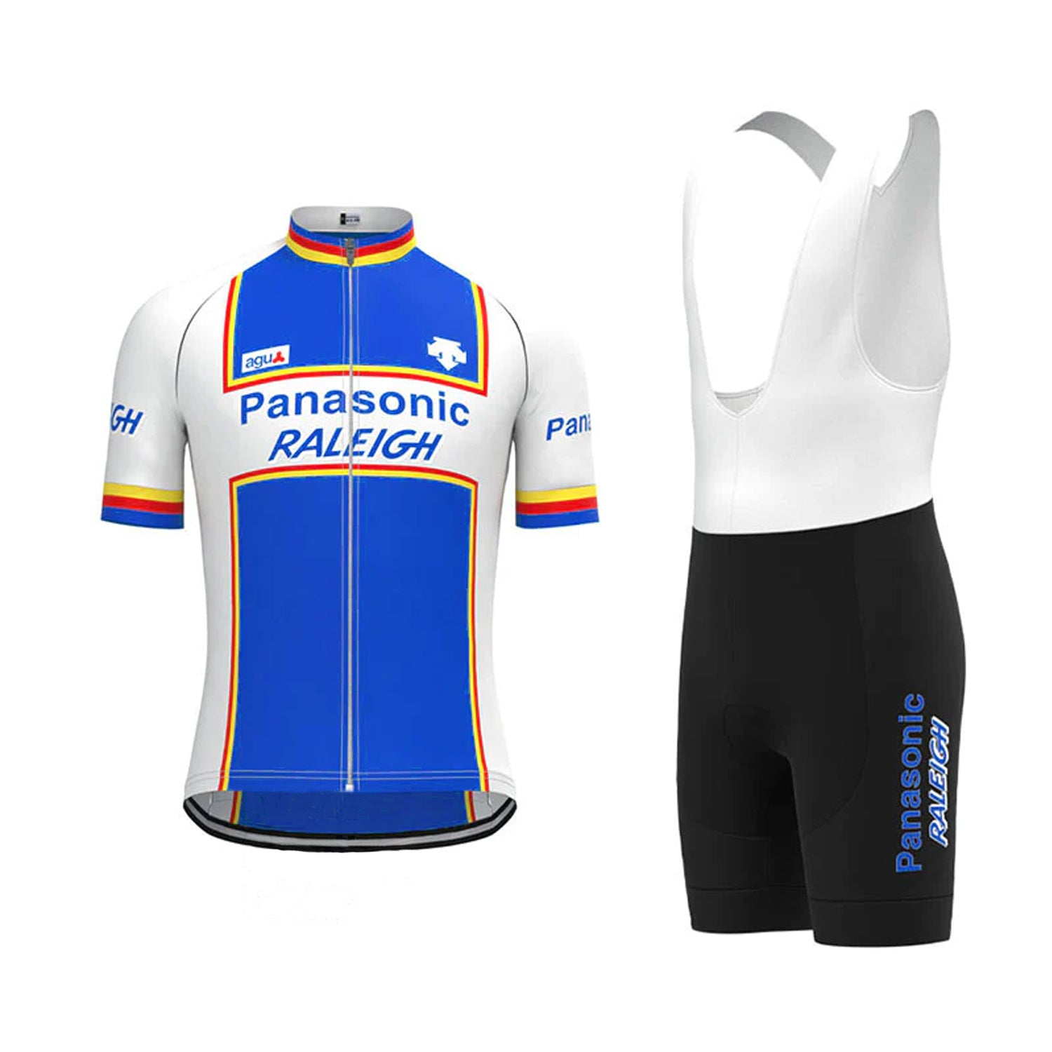 Panasonic Raleigh Blue Vintage Short Sleeve Cycling Jersey Matching Se ...