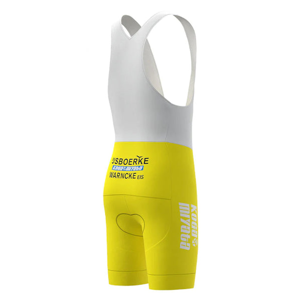IJsboerke Yellow Retro Cycling Bib Shorts – Forest Coral